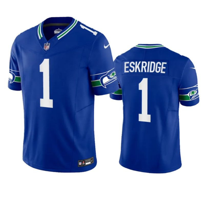 Seattle Seahawks #1 Dee Eskridge Royal 2023 Fuse Vapor Limited ...