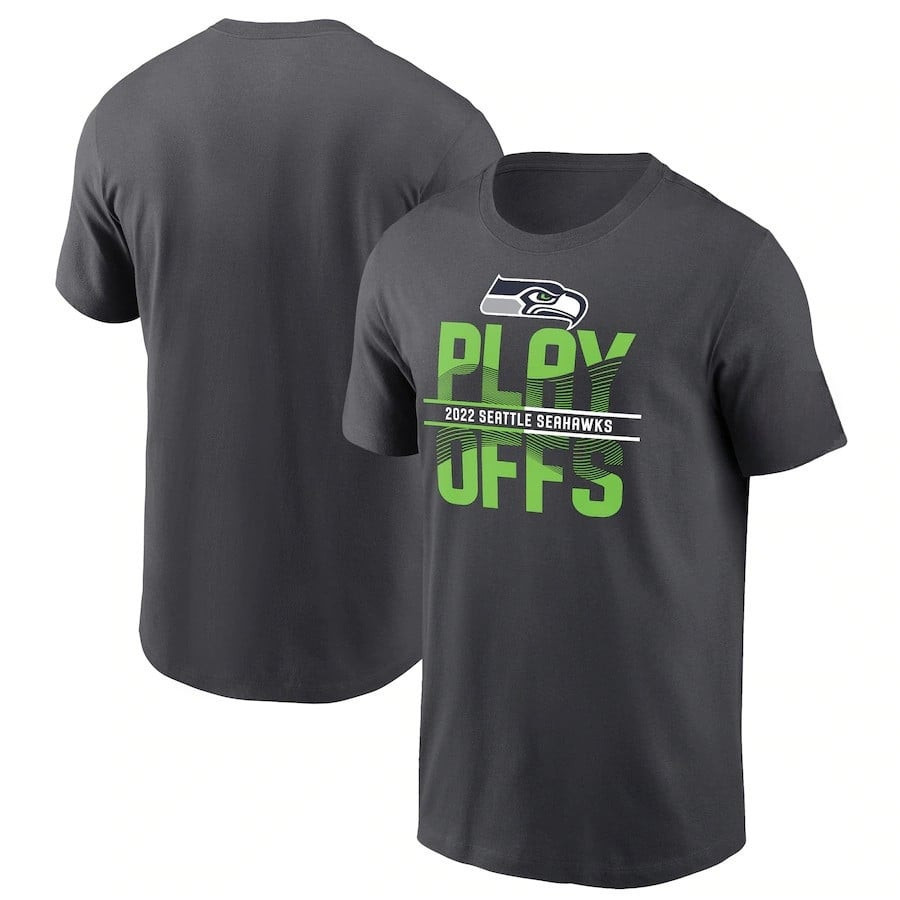 Seattle Seahawks 2022 NFL Playoffs Iconic T-Shirt - Anthracite - Bluefink