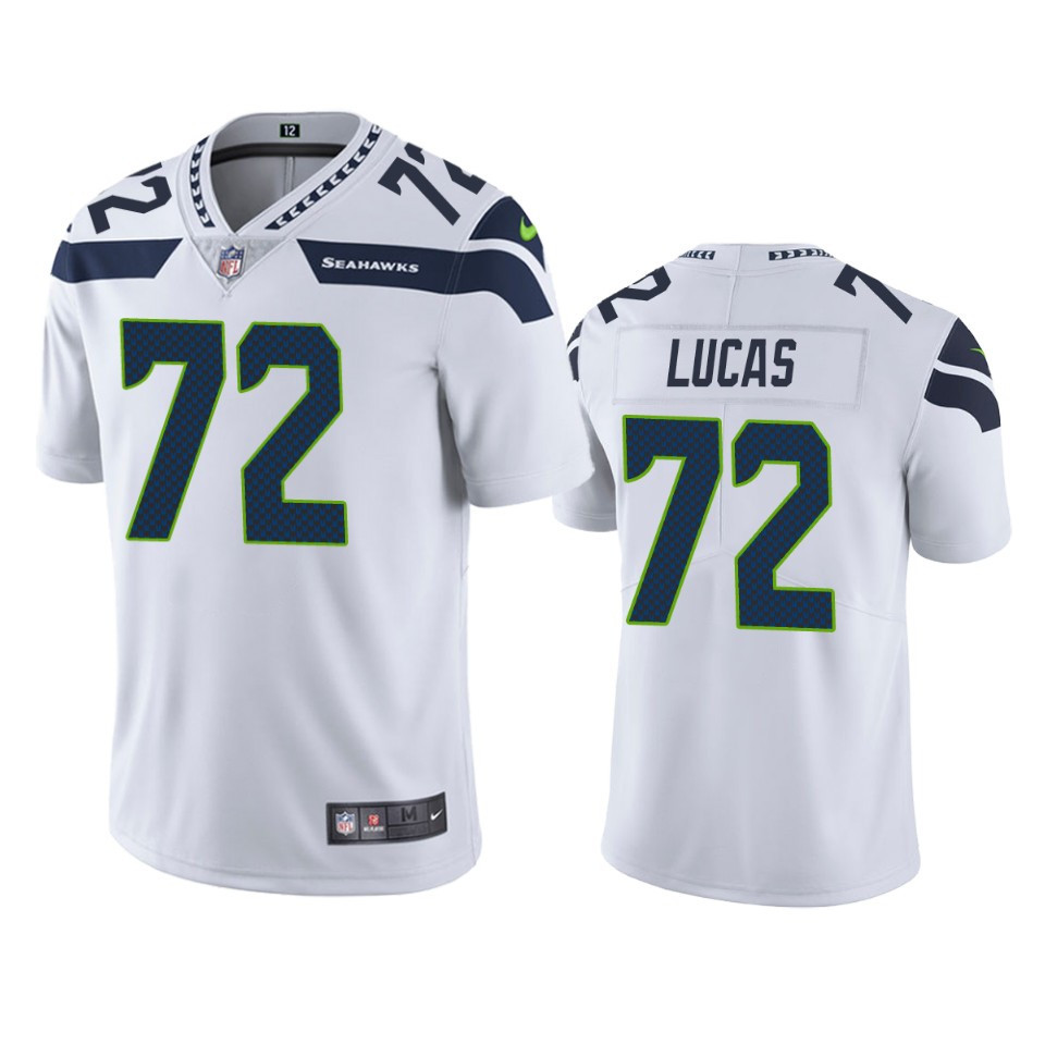 Seattle Seahawks Abraham Lucas 72 White Vapor Limited Jersey - Bluefink
