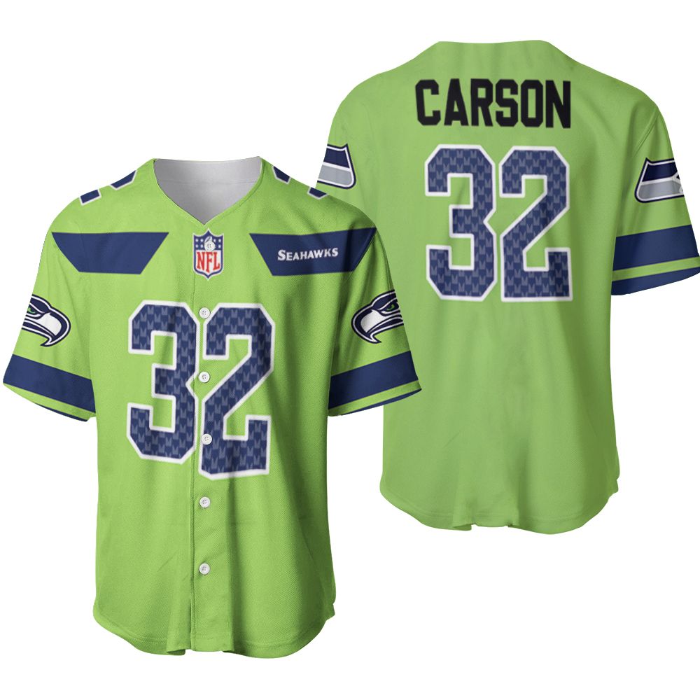 Seattle Seahawks Chris Carson #32 Nfl American Football Green Color ...