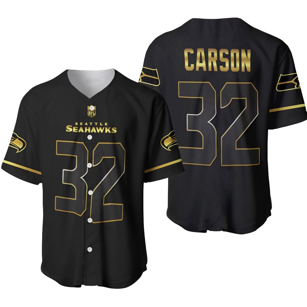 Seattle Seahawks Chris Carson #32 Nfl American Football Team Black ...