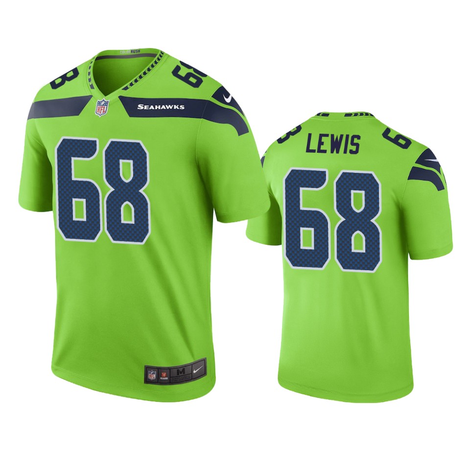 Seattle Seahawks Damien Lewis Green Color Rush Legend Jersey - Bluefink