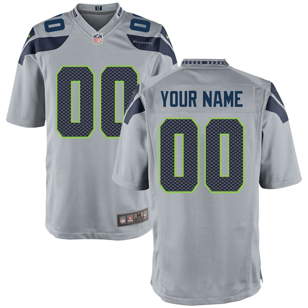 Seattle Seahawks Game Custom Jersey - Gray Custom Jerseys Nfl - Bluefink
