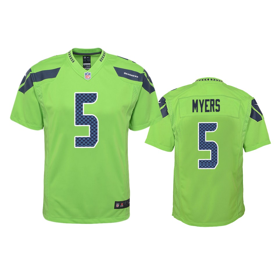 Seattle Seahawks Jason Myers Green Color Rush Game Jersey - Bluefink