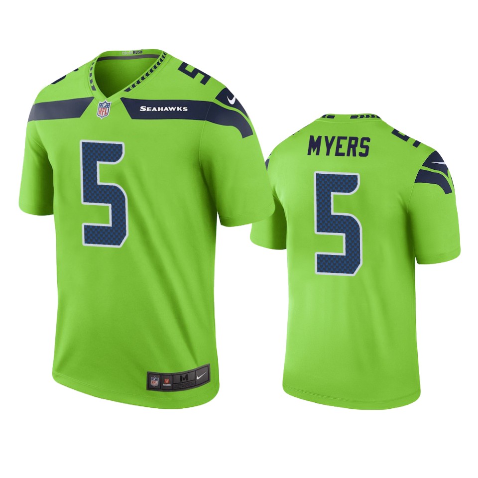 Seattle Seahawks Jason Myers Green Color Rush Legend Jersey - Bluefink