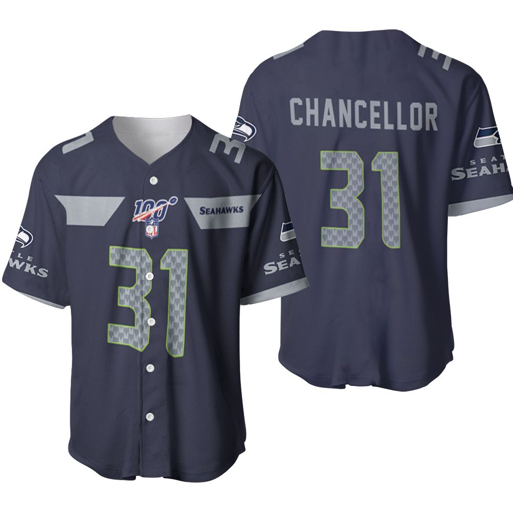 Seattle Seahawks Kam Chancellor #31 Nfl American Football Navy 100th ...