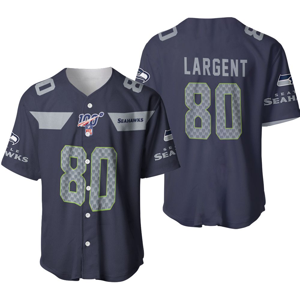 Seattle Seahawks Steve Largent #80 Nfl American Football Navy 100th ...