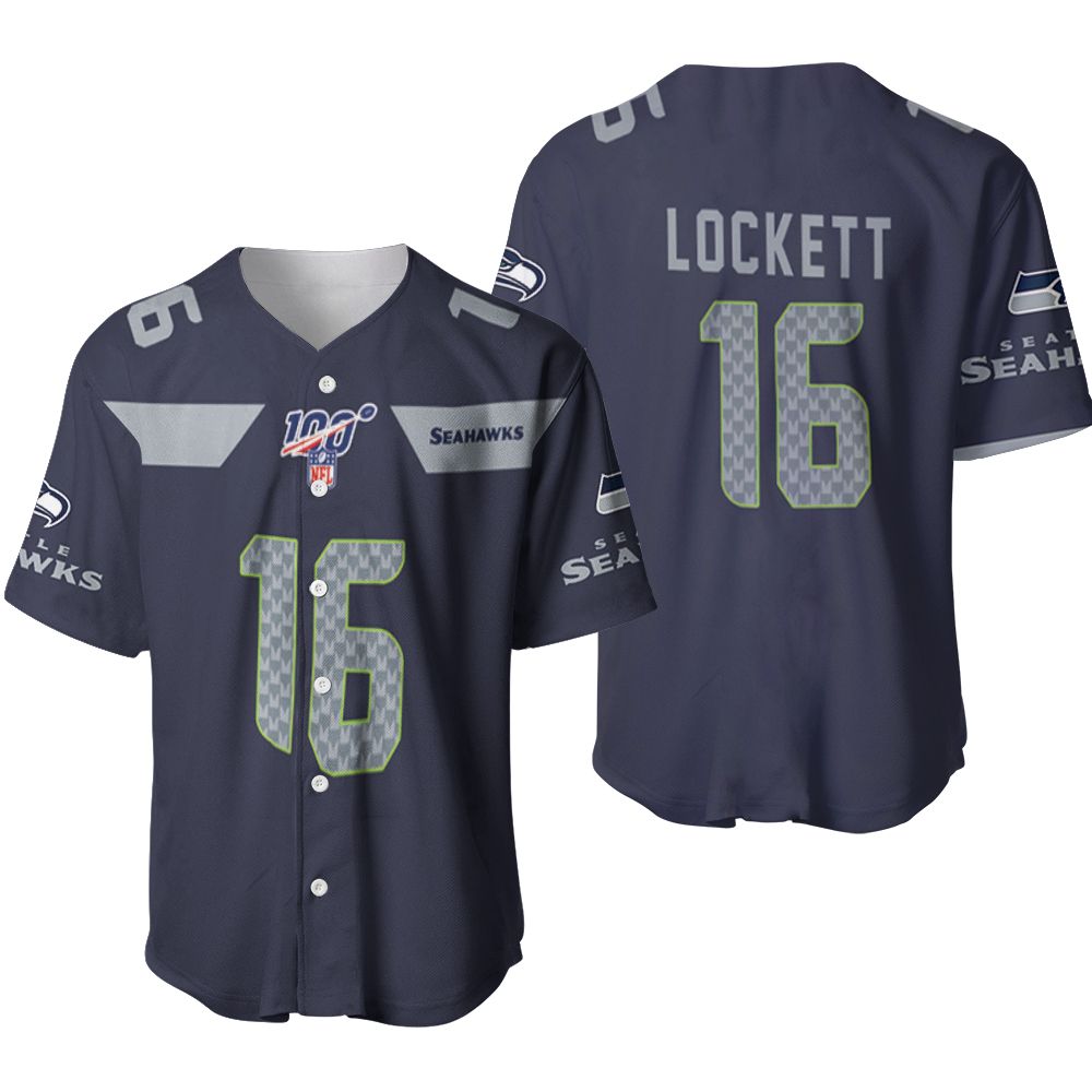Seattle Seahawks Tyler Lockett #16 Nfl American Football Navy 100th ...