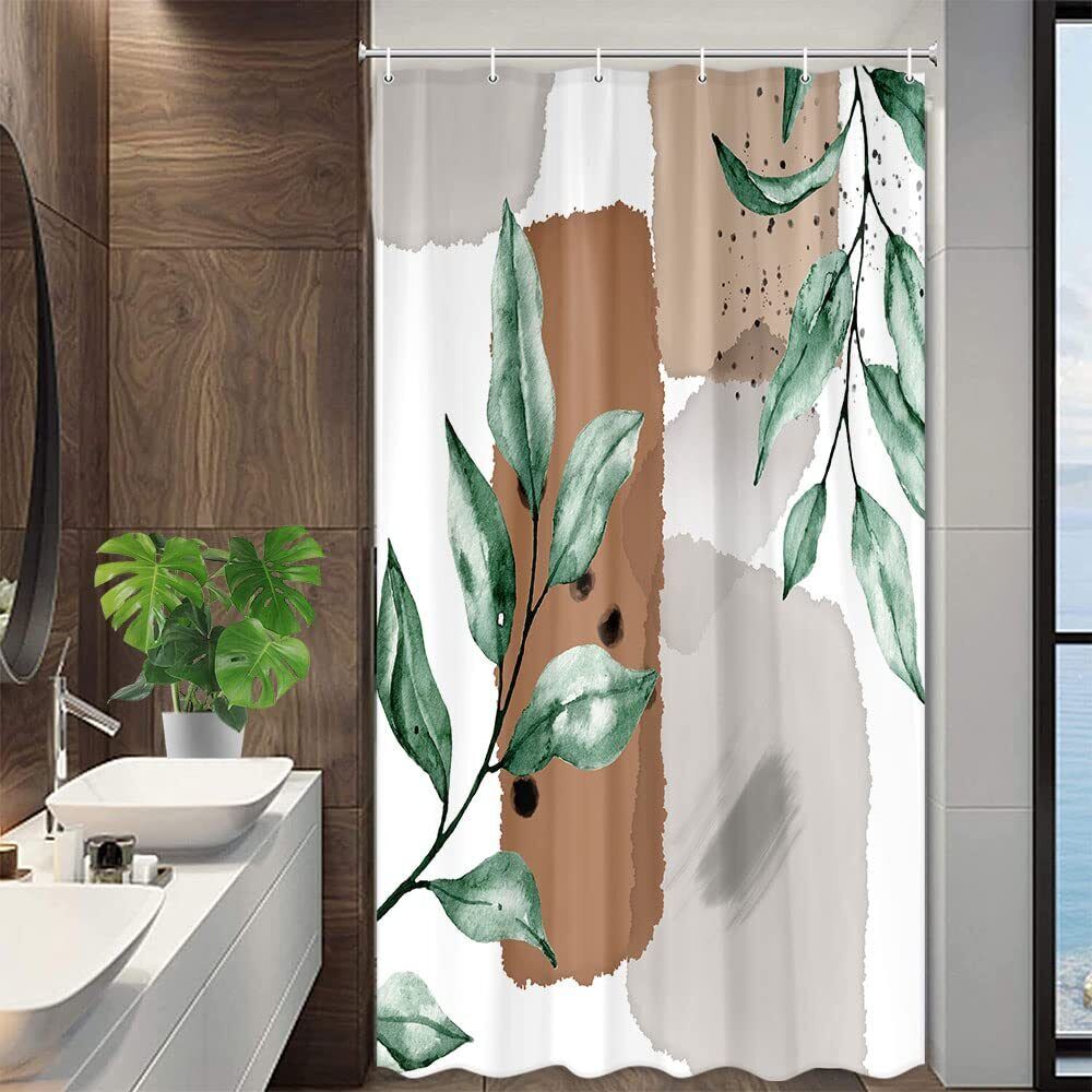 Small Abstract Leaf Waterproof Shower Curtain for RV Camper Bathroom ...