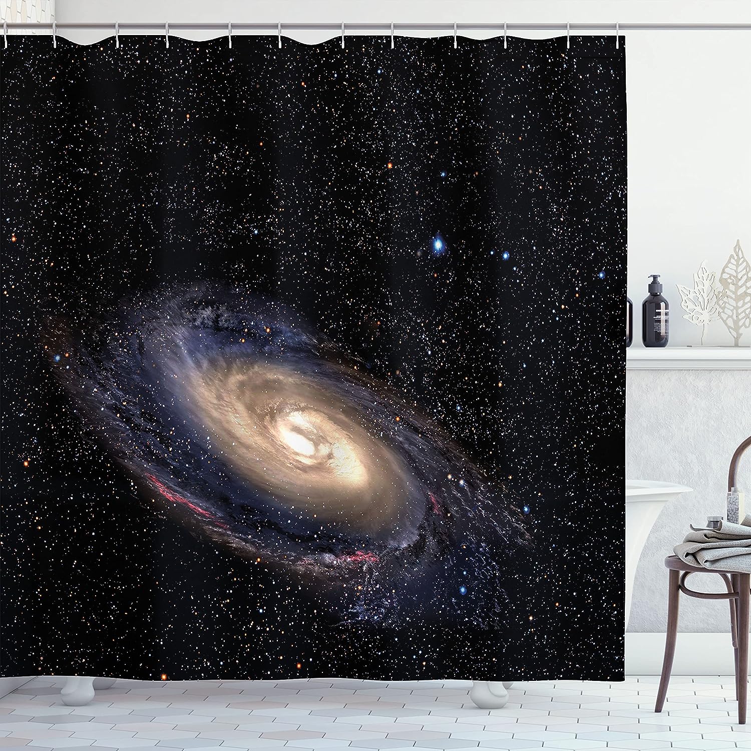 Spiral Universe Shower Curtain with Astronomy Theme for Deep Outer ...