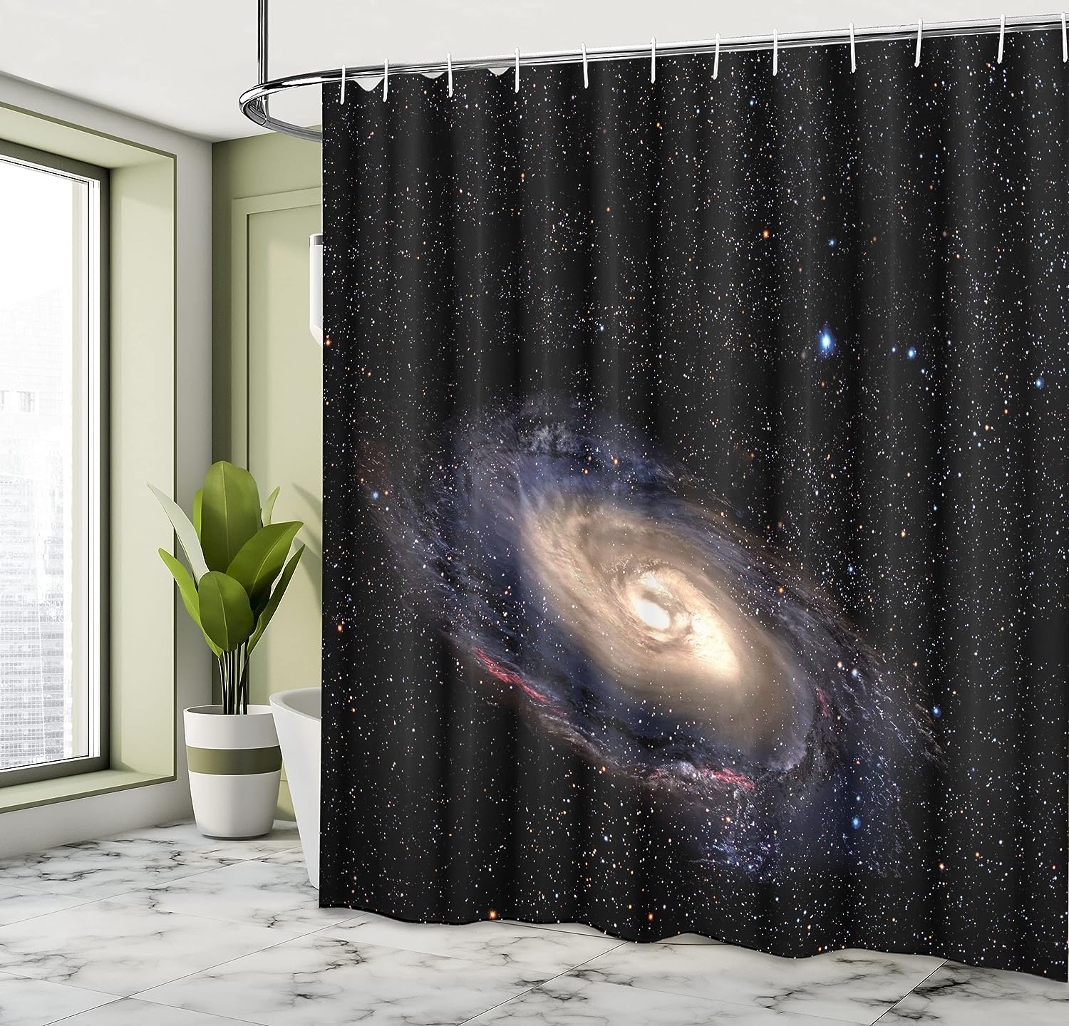 Spiral Universe Shower Curtain with Astronomy Theme for Deep Outer ...