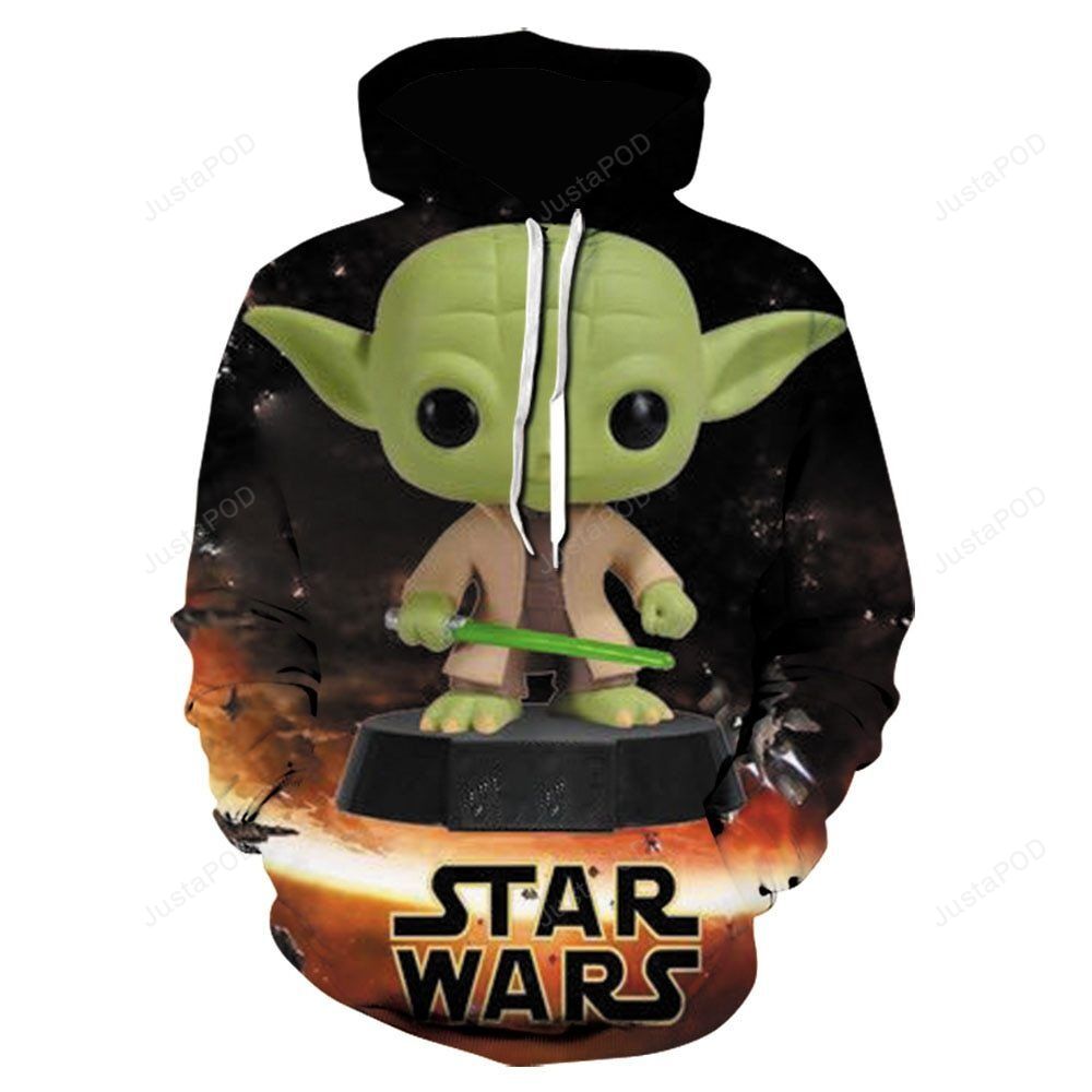 Star Wars The Mandalorian Baby Yoda 3D Hoodie Zip Hoodies - Bluefink