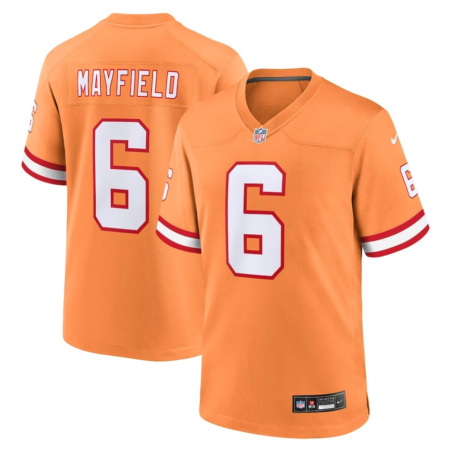 Tampa Bay Buccaneers #6 Baker Mayfield Throwback Game Jersey - Orange ...