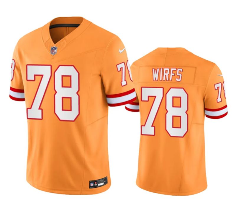 Tampa Bay Buccaneers #78 Tristan Wirfs Orange Throwback Limited ...