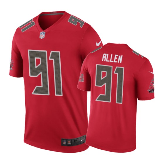 Tampa Bay Buccaneers #91 Beau Allen Nike Color Rush Red Jersey - Bluefink