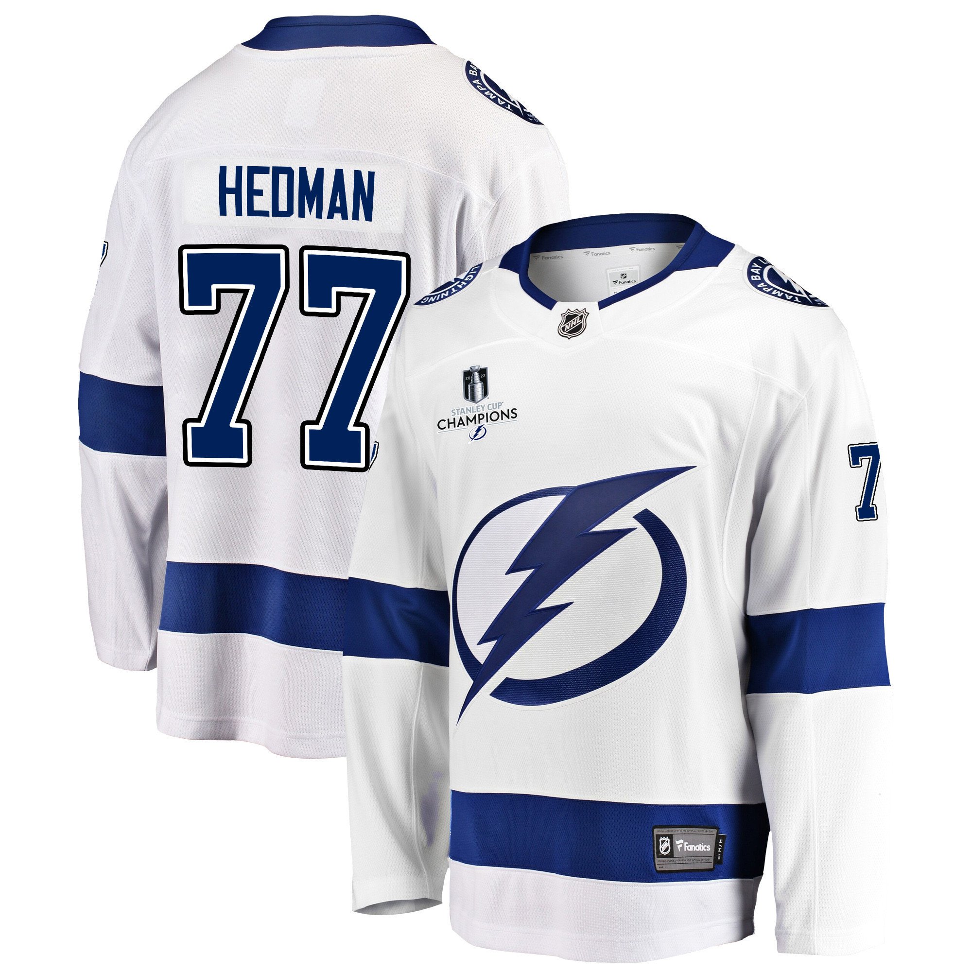 Tampa Bay Lightning Victor Hedman 77 Away 2022 Stanley Cup Champions ...