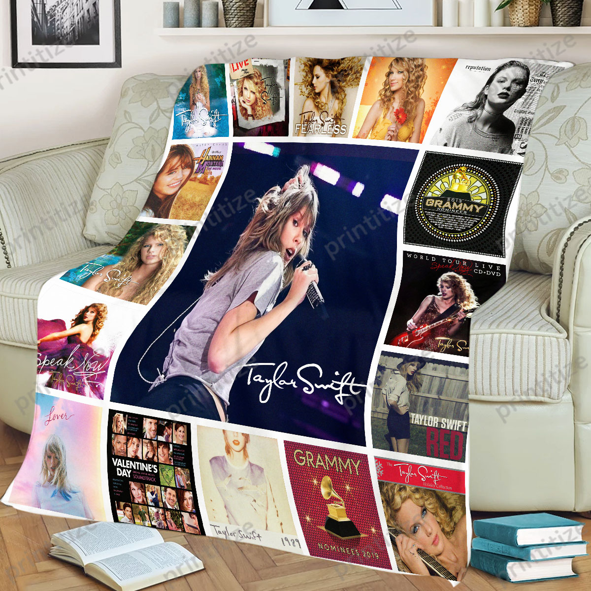 Taylor Alison Swift American Singer Album Covers Blanket - Bluefink