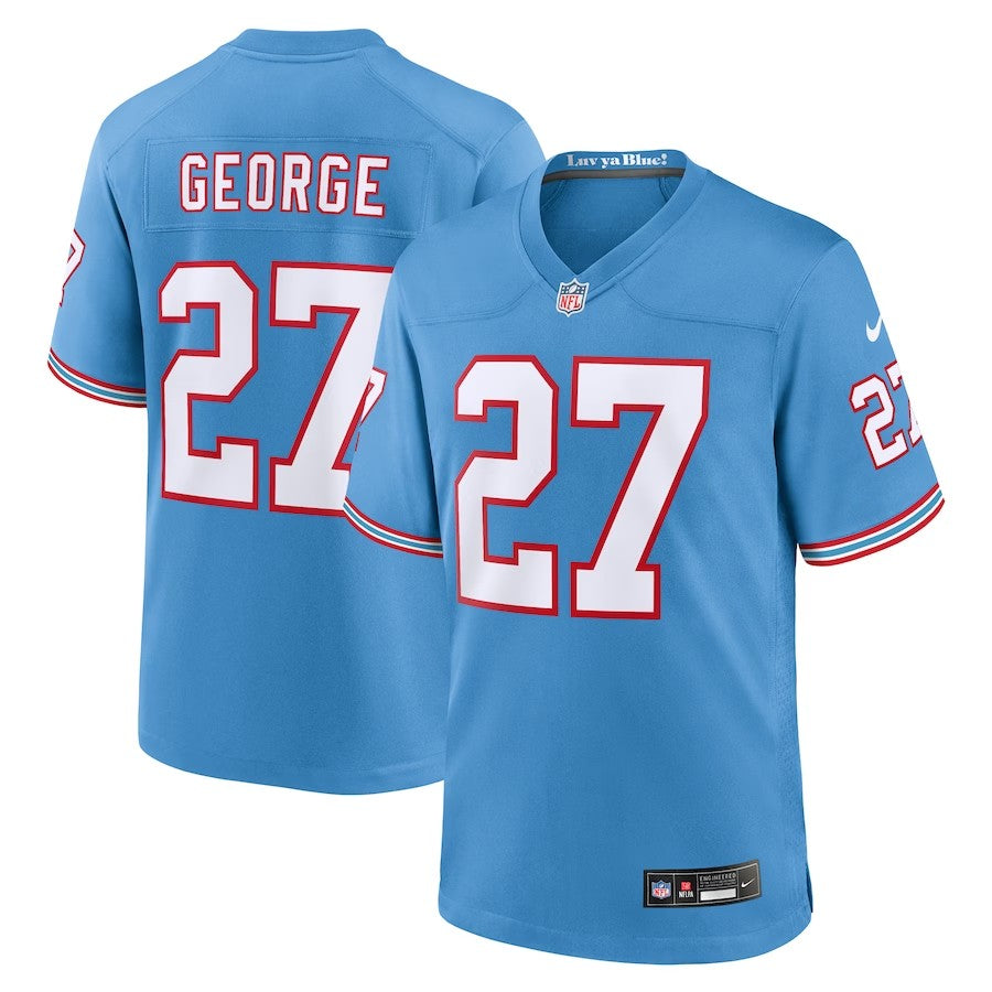 Tennessee Titans #27 Eddie George Oilers Throwback Retired Player Game ...
