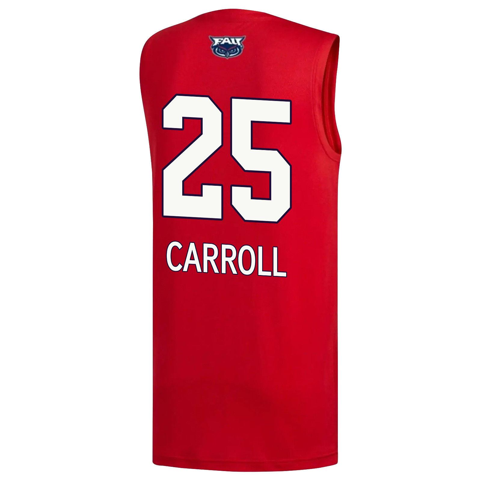 Tre Carroll 25 FAU Owls 2023 March Madness Basketball Men Jersey- Red ...