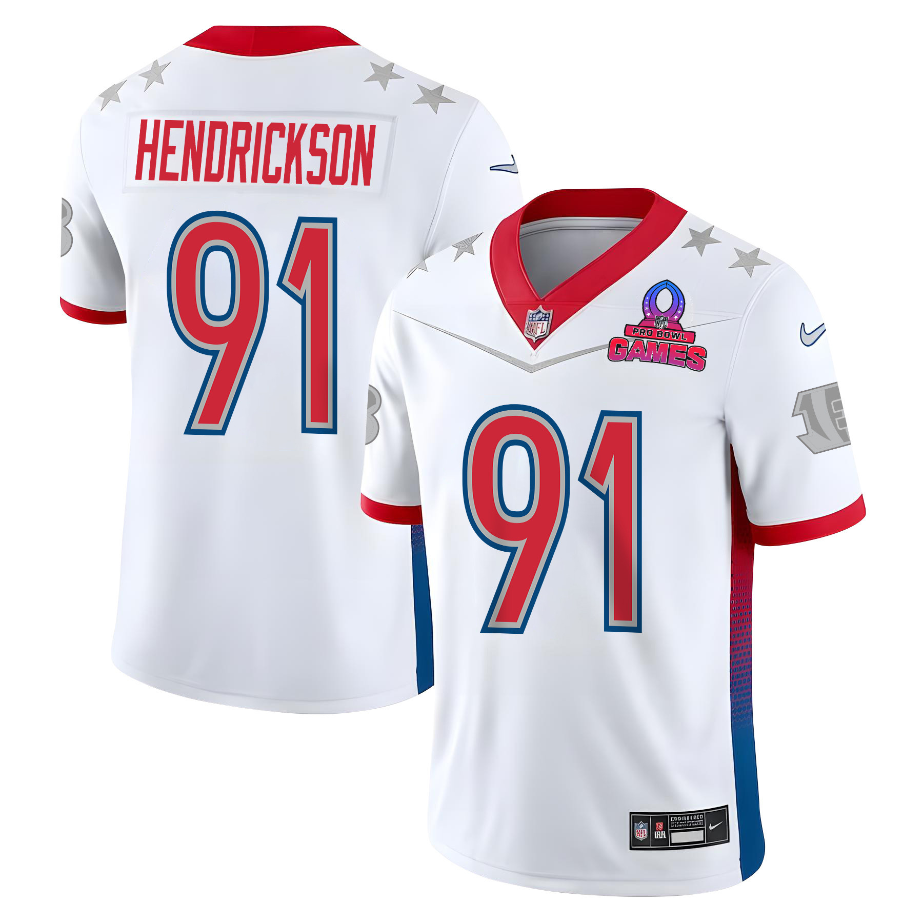 Trey Hendrickson 91 Bengals Pro Bowl 2023 Patch Men Jersey - White ...
