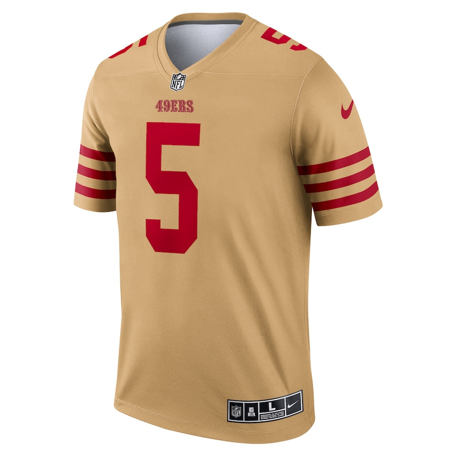 Trey Lance 5 San Francisco 49ers Inverted Legend Jersey - Gold - Bluefink