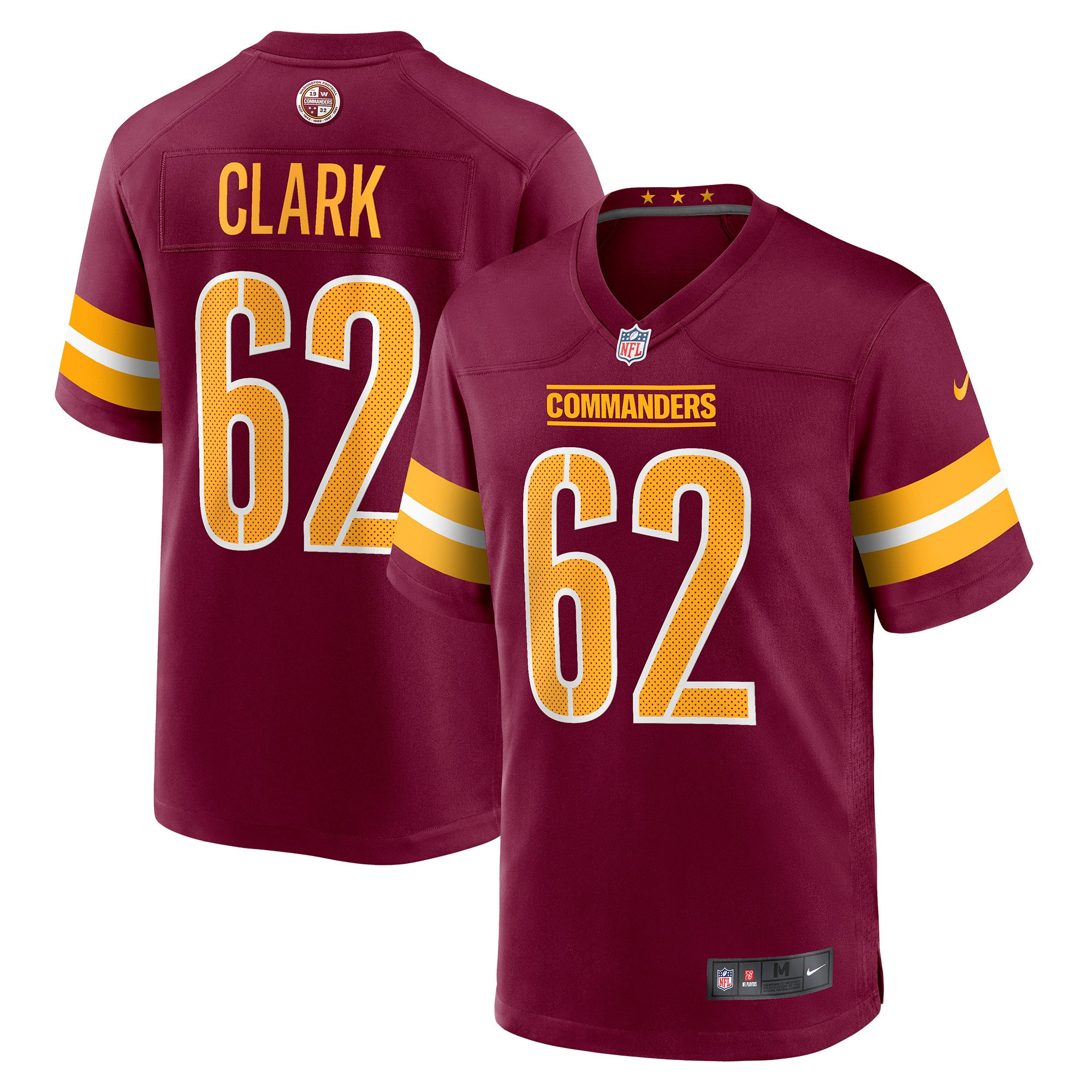 Tyler Clark Washington Commanders Game Jersey - Burgundy Nfl - Bluefink