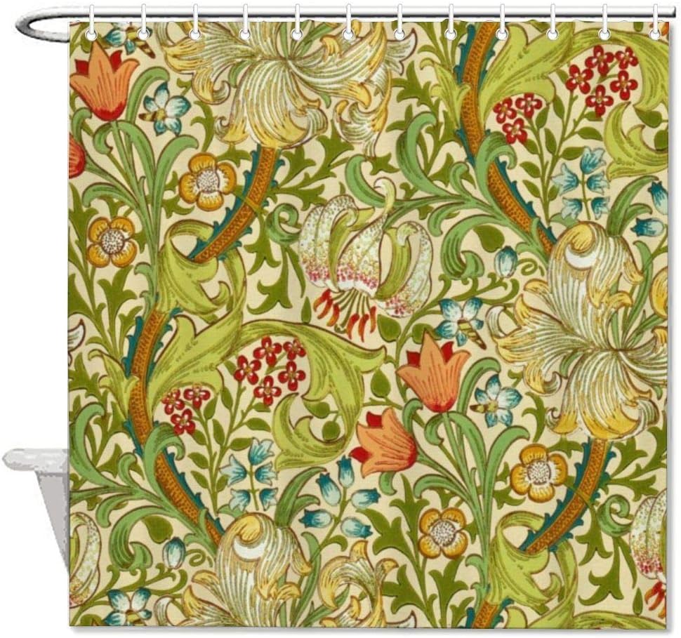 Vintage William Morris Golden Lily Pre-Raphaelite Shower Curtain for ...