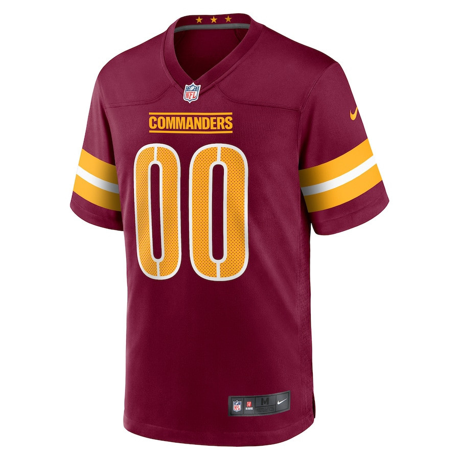 Washington Commanders Game Custom 00 Player Jersey - Burgundy - Bluefink