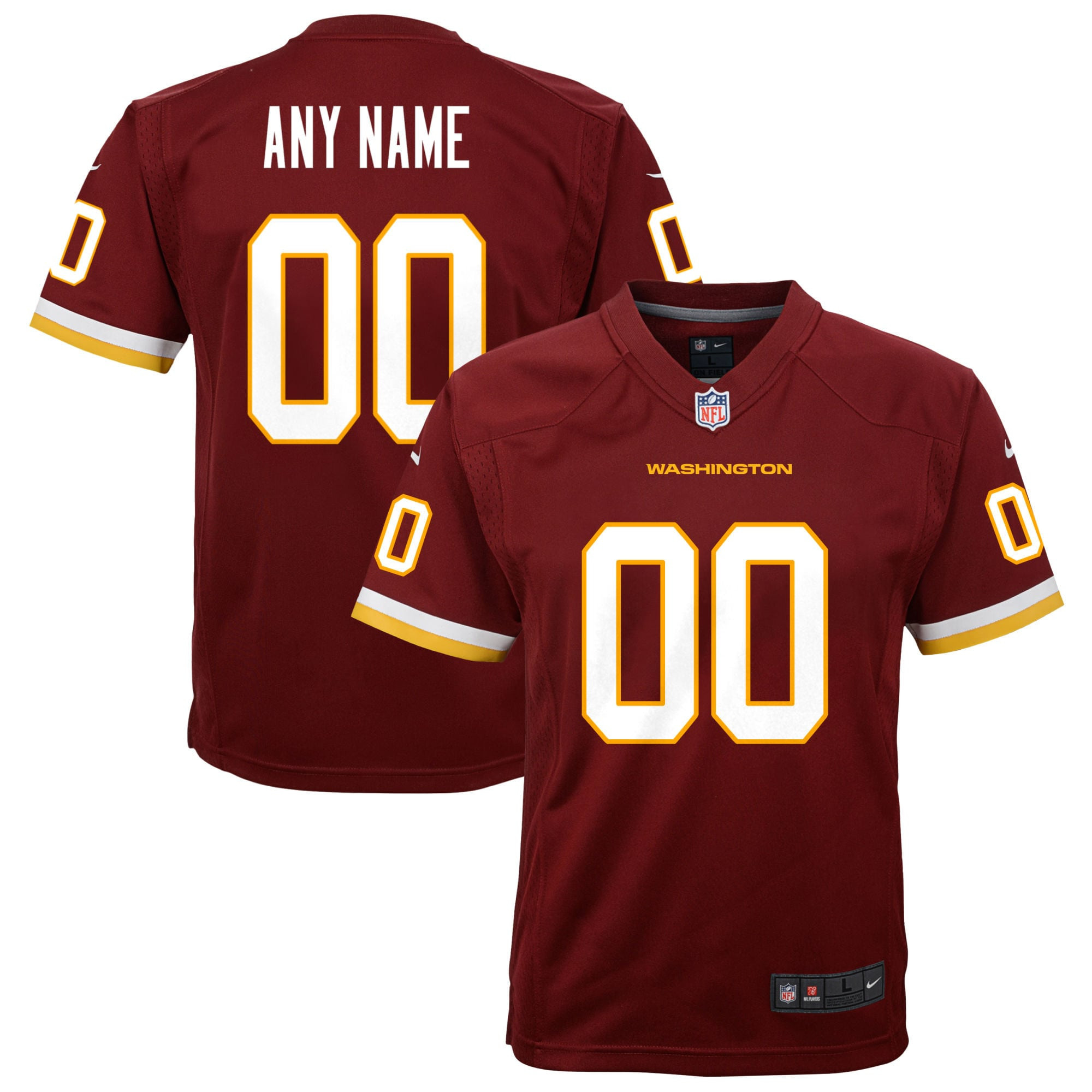 Washington Football Team Custom Game Jersey - Burgundy Custom Jerseys ...