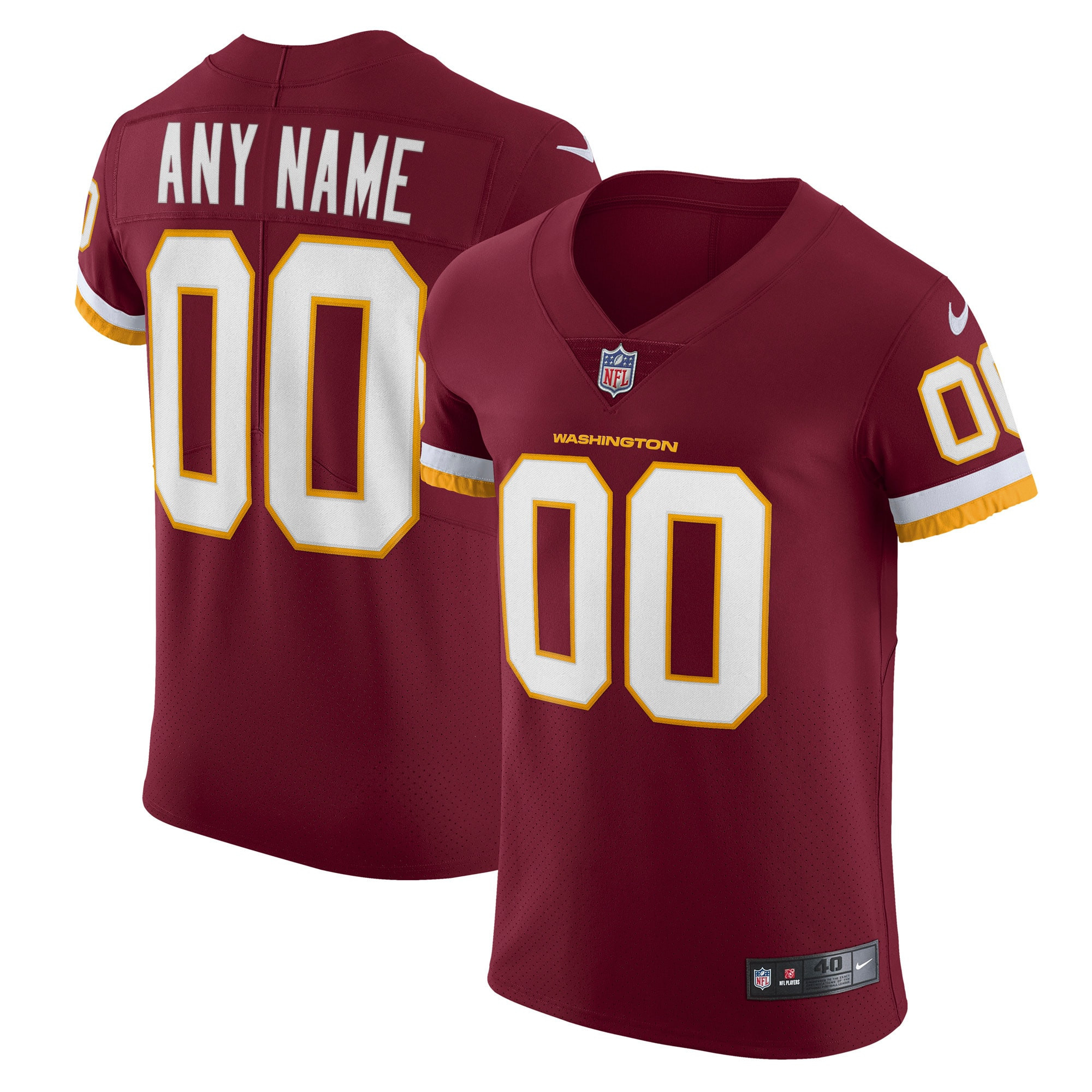 Washington Football Team Vapor Elite Custom Jersey - Burgundy Custom ...