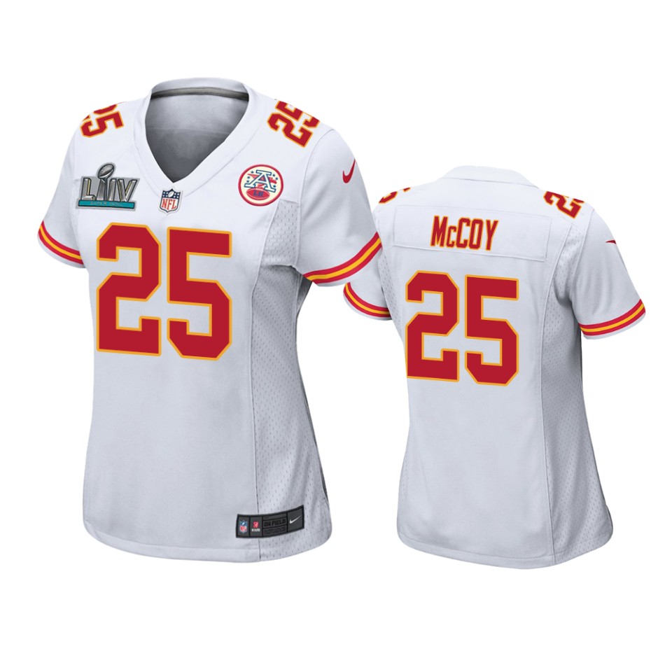 Womens Kansas City Chiefs Lesean Mccoy White Super Bowl Liv Game Jersey ...