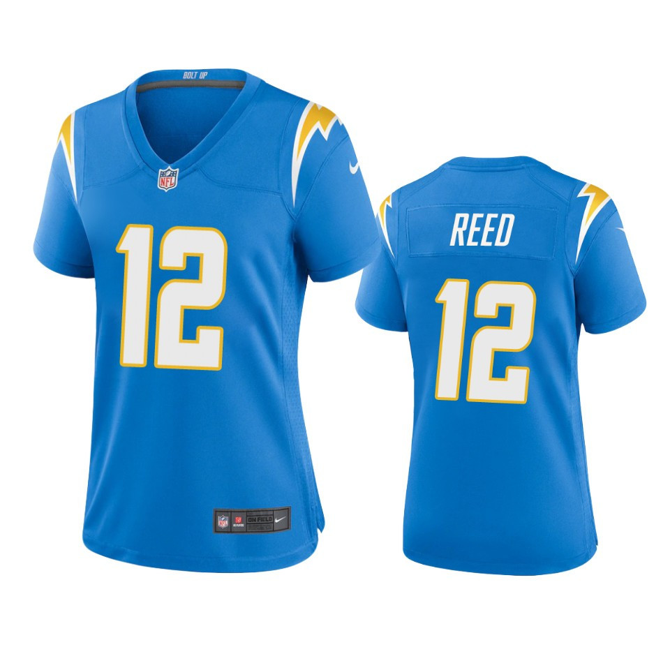 Women's Los Angeles Chargers Joe Reed 12 Powder Blue Game Jersey - Bluefink