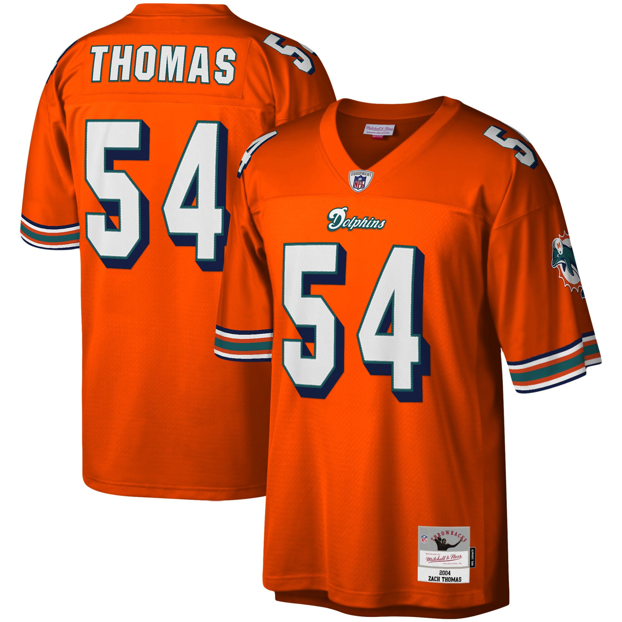 Zach Thomas Miami Dolphins Mitchell And Ness 2004 Legacy Replica Jersey ...