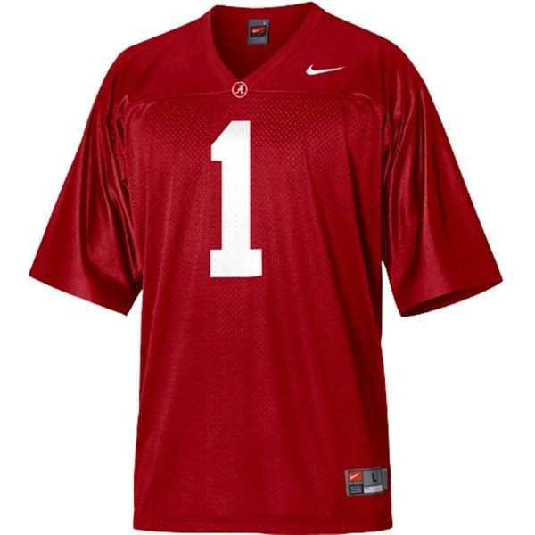 Alabama Crimson Tide #1 Nick Saban Red Football Jersey - Bluefink
