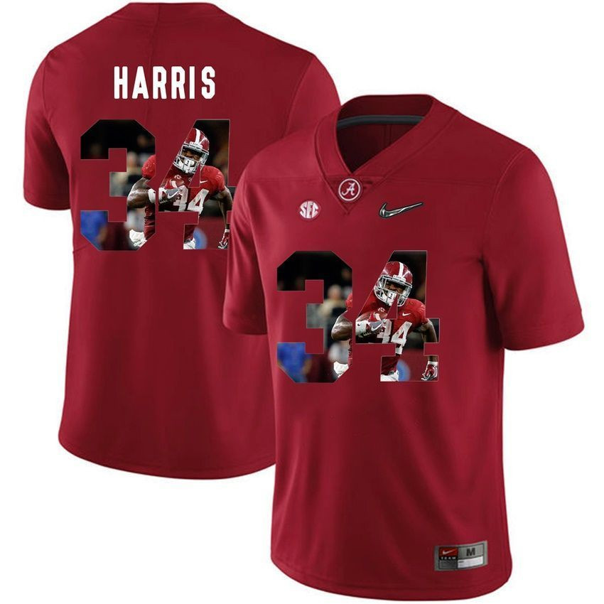 Alabama Crimson Tide Red Damien Harris College Football Portrait Jersey ...