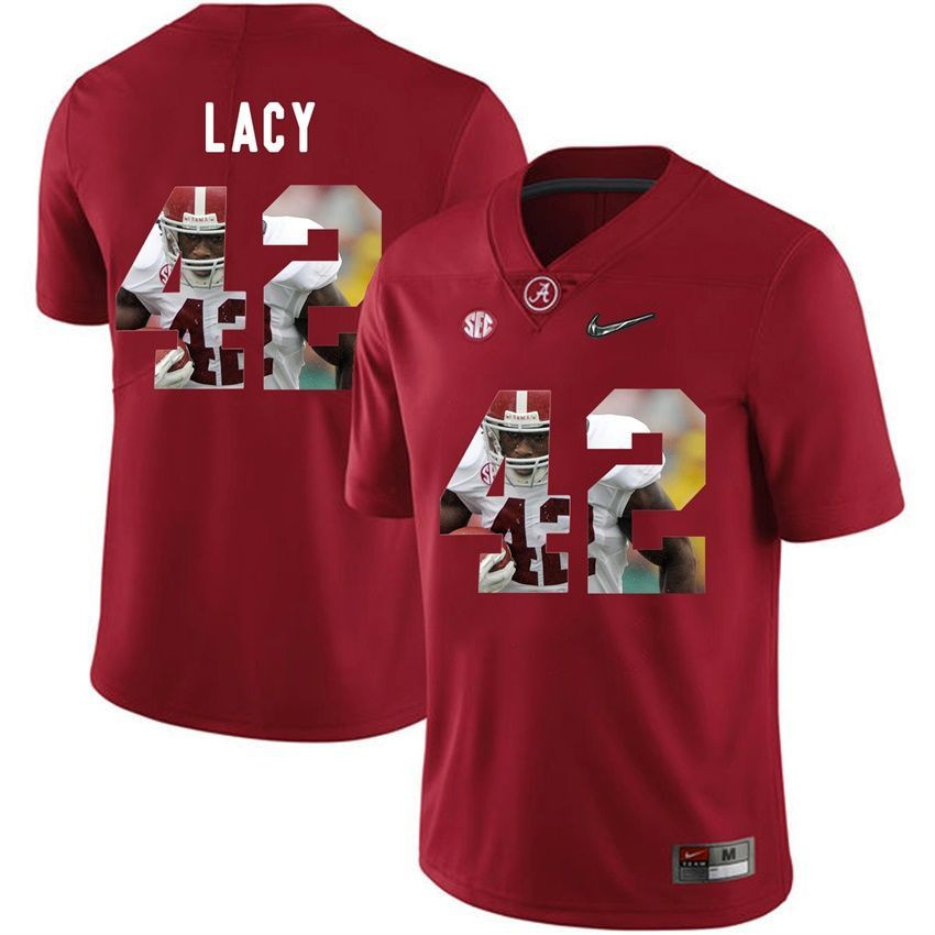 Alabama Crimson Tide Red Eddie Lacy College Football Portrait Jersey ...