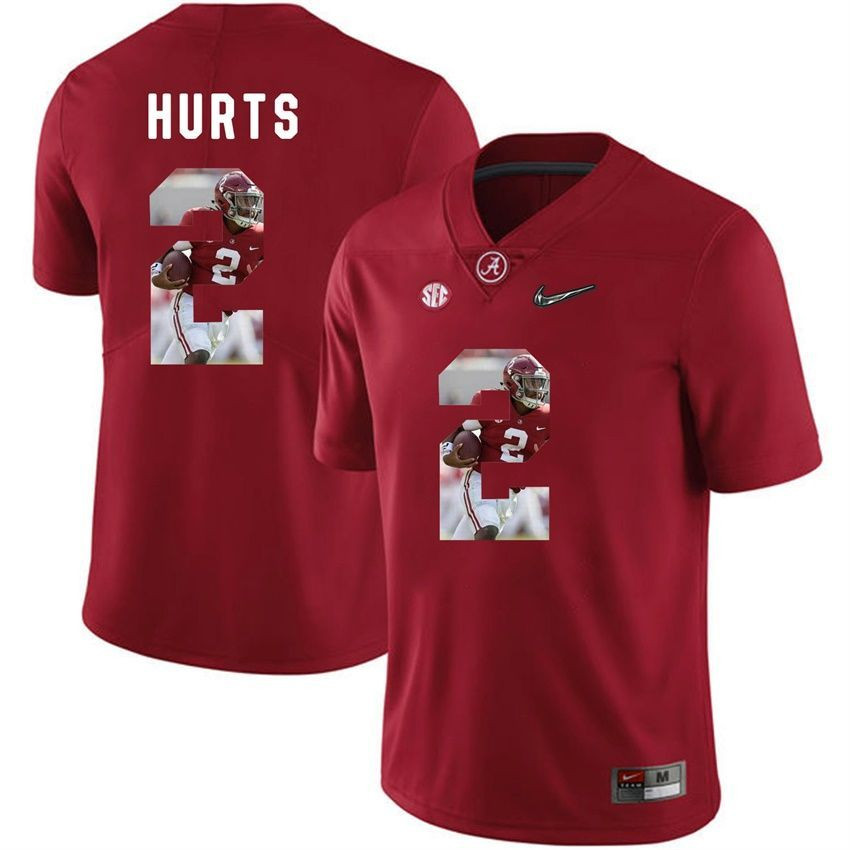 Alabama Crimson Tide Red Jalen Hurts College Football Portrait Jersey ...