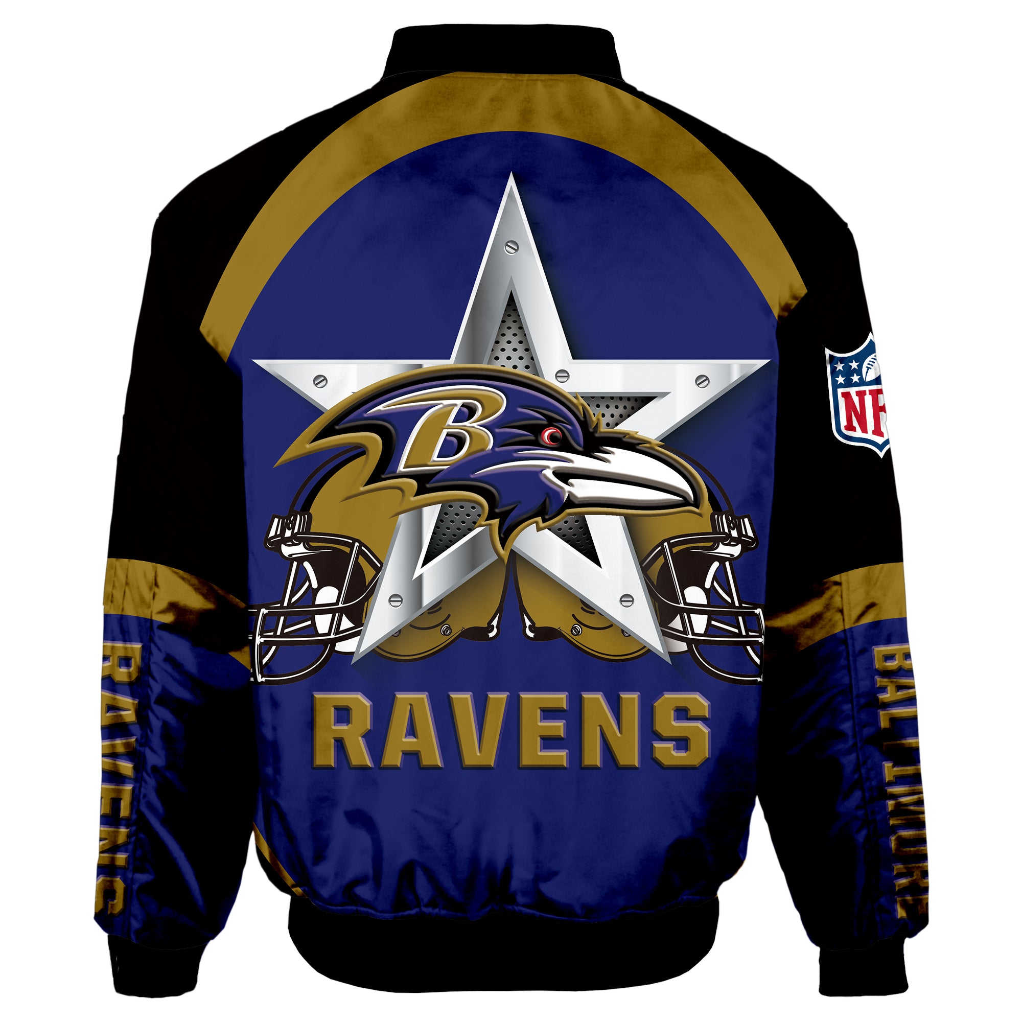Baltimore Ravens Bomber Jacket Graphic Player Running - Bluefink