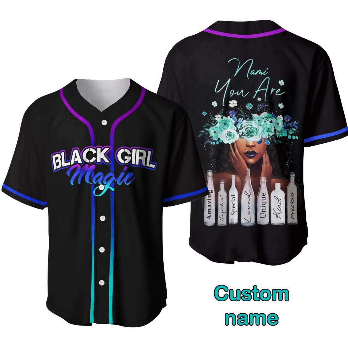 Black Girl Magic You Are Amazing Custom Personalized Name Baseball ...