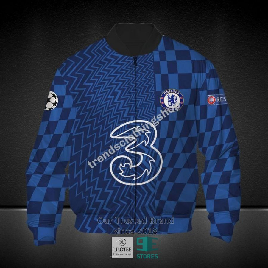 Chelsea FC Blue UEFA Champions Leage Bomber Jacket - Bluefink