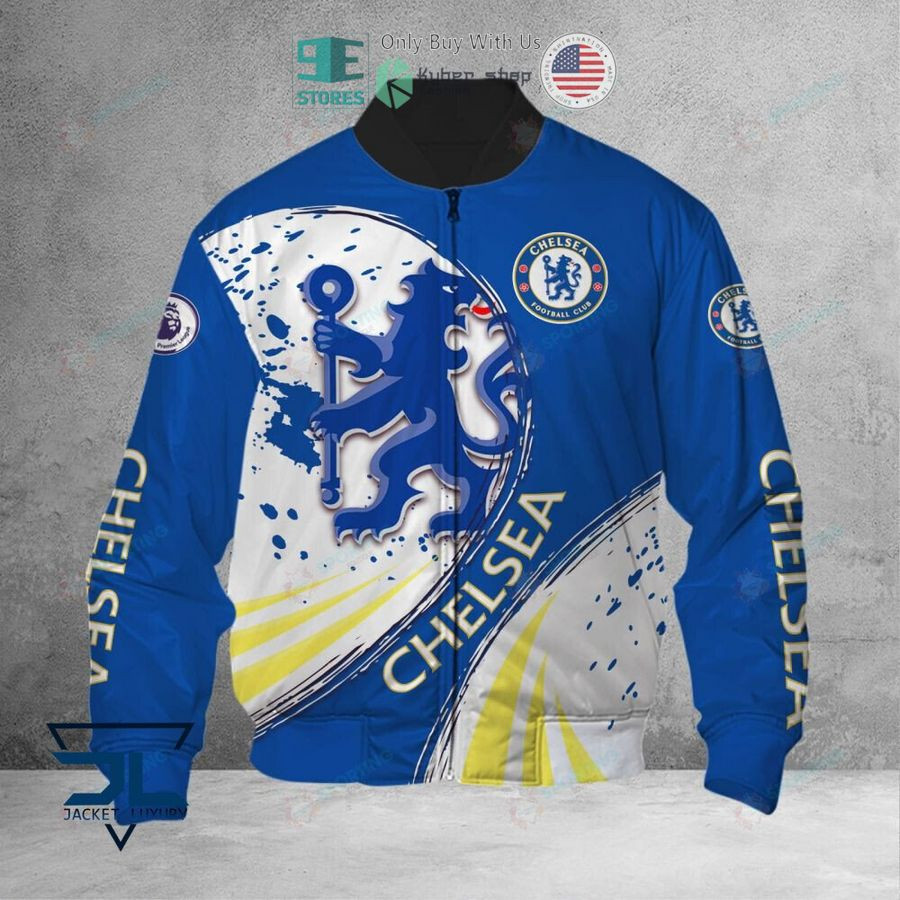 Chelsea FC Blue White Bomber Jacket - Bluefink
