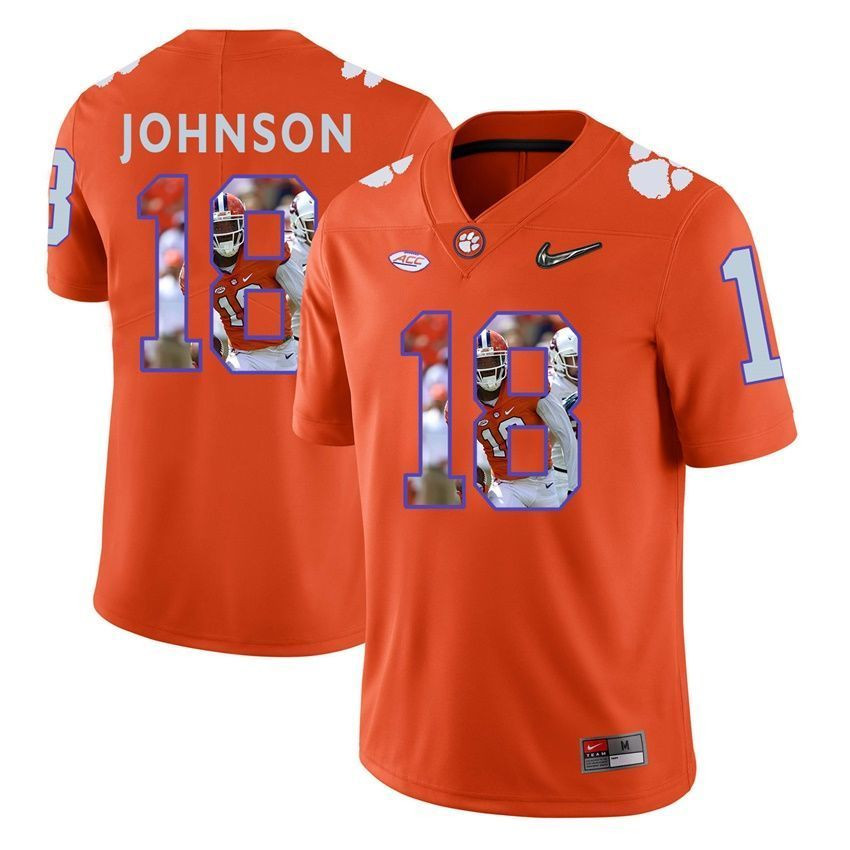 Clemson Tigers Orange Jadar Johnson College Football Portrait Jersey ...