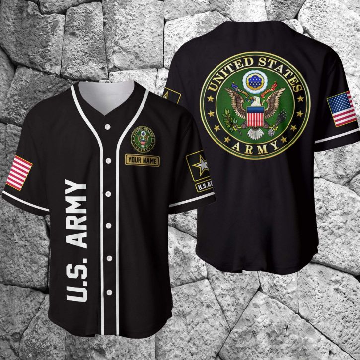 Custom Personalized Name Us Army Baseball Jersey - Bluefink