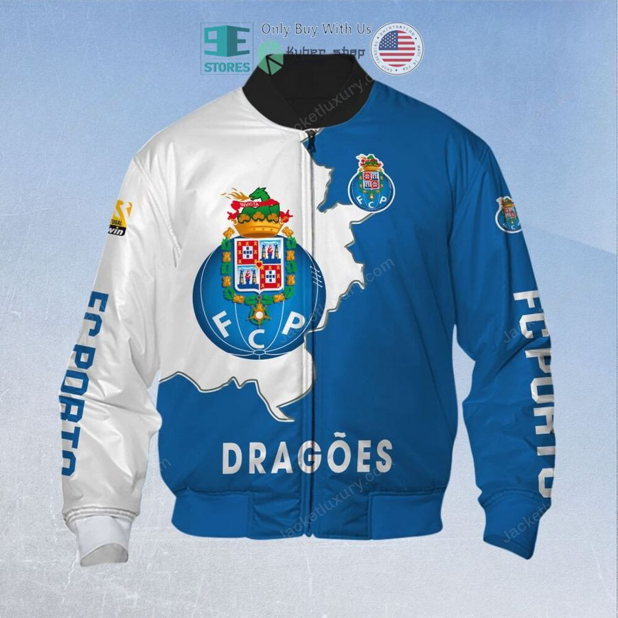 FC Porto Blue White Dragoes Bomber Jacket - Bluefink