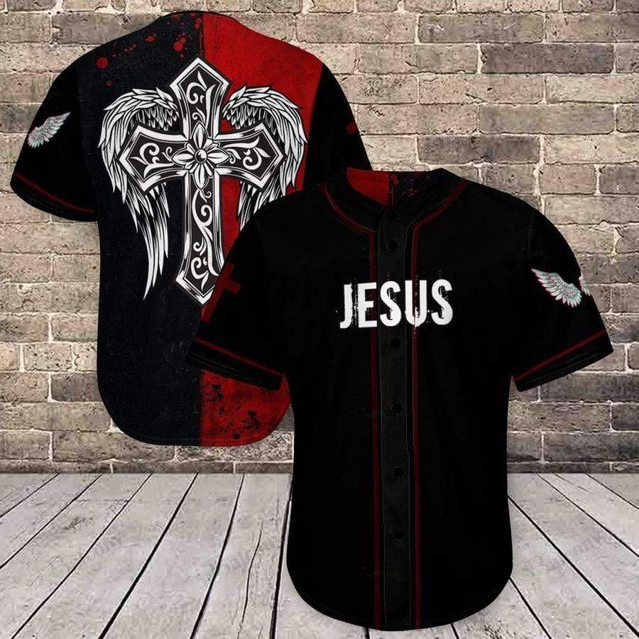 Faith Cross Wing Of Jesus 3d Personalized 3d Baseball Jersey h - Bluefink