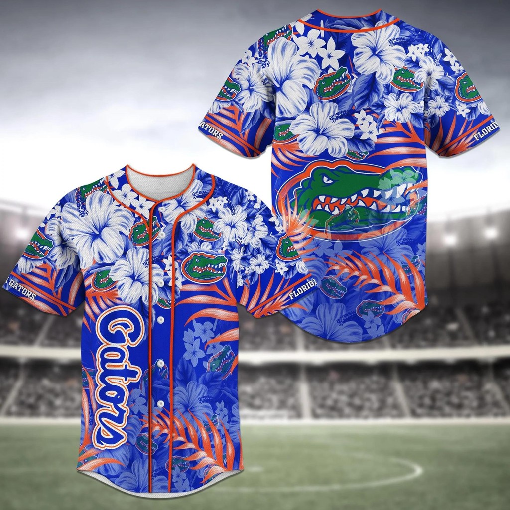 Florida Gators NCAA Baseball Jersey Shirt Flower - Bluefink