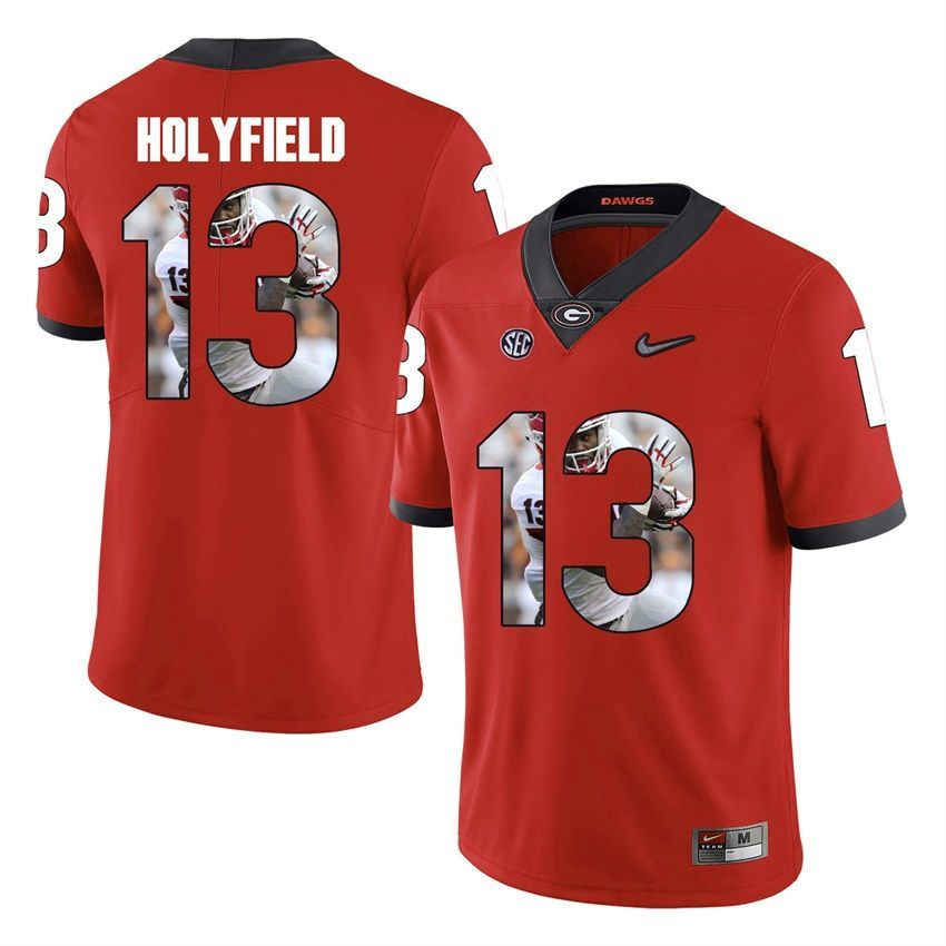Georgia Bulldogs Red Elijah Holyfield College Football Portrait Jersey ...