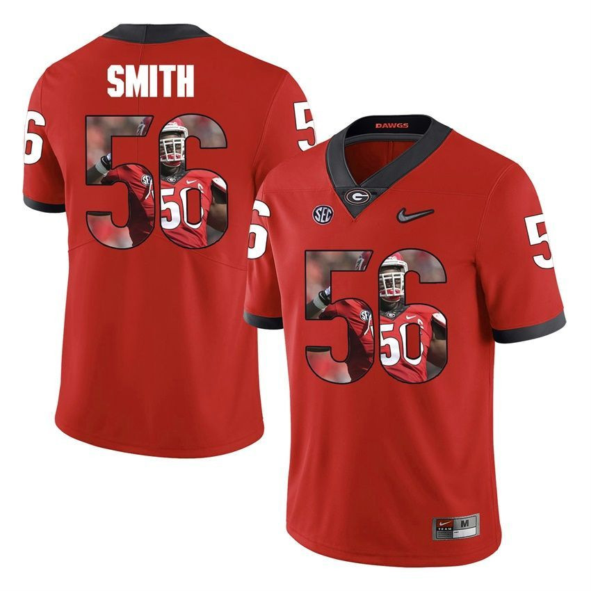 Georgia Bulldogs Red Garrison Smith College Football Portrait Jersey ...