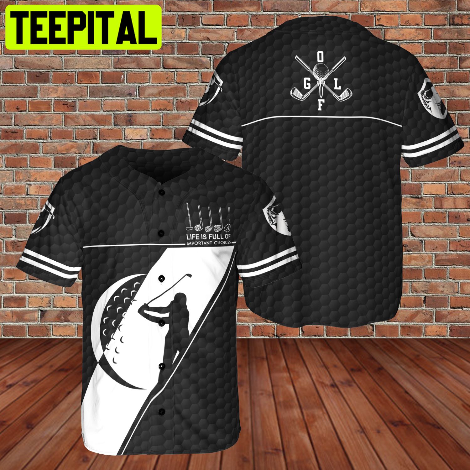 Golf Is Important Choice Playing Golf US Flag 3D BaseBall Jersey - Bluefink