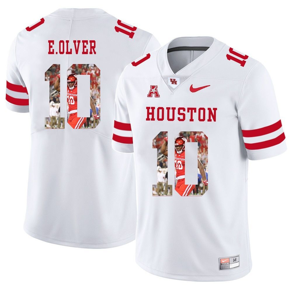 Houston Cougars White Ed Oliver College Football Portrait Jersey - Bluefink